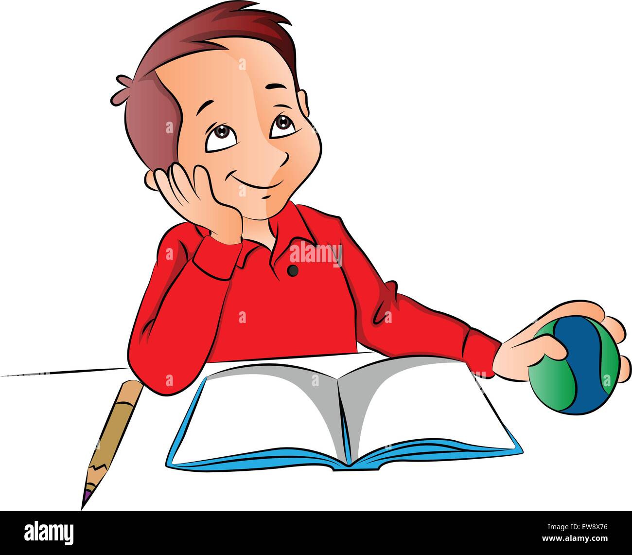 Dreamer boy cartoon illustration hi-res stock photography and images ...