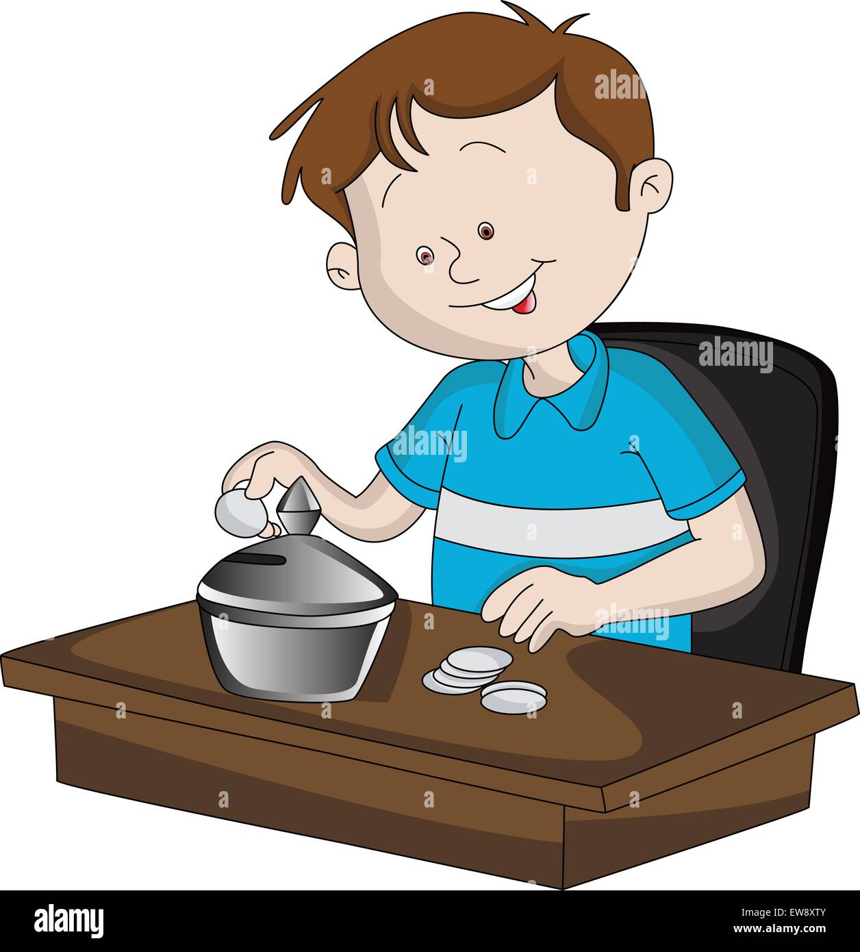 Boy counting money Stock Vector Images - Alamy