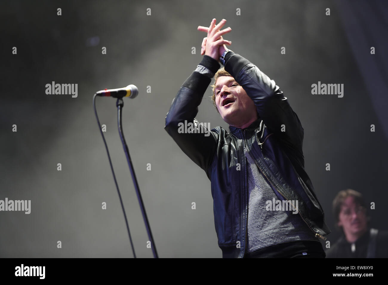 Neuhausen ob Eck, Germany, 19th June, 2015. Sebastian Madsen, lead ...
