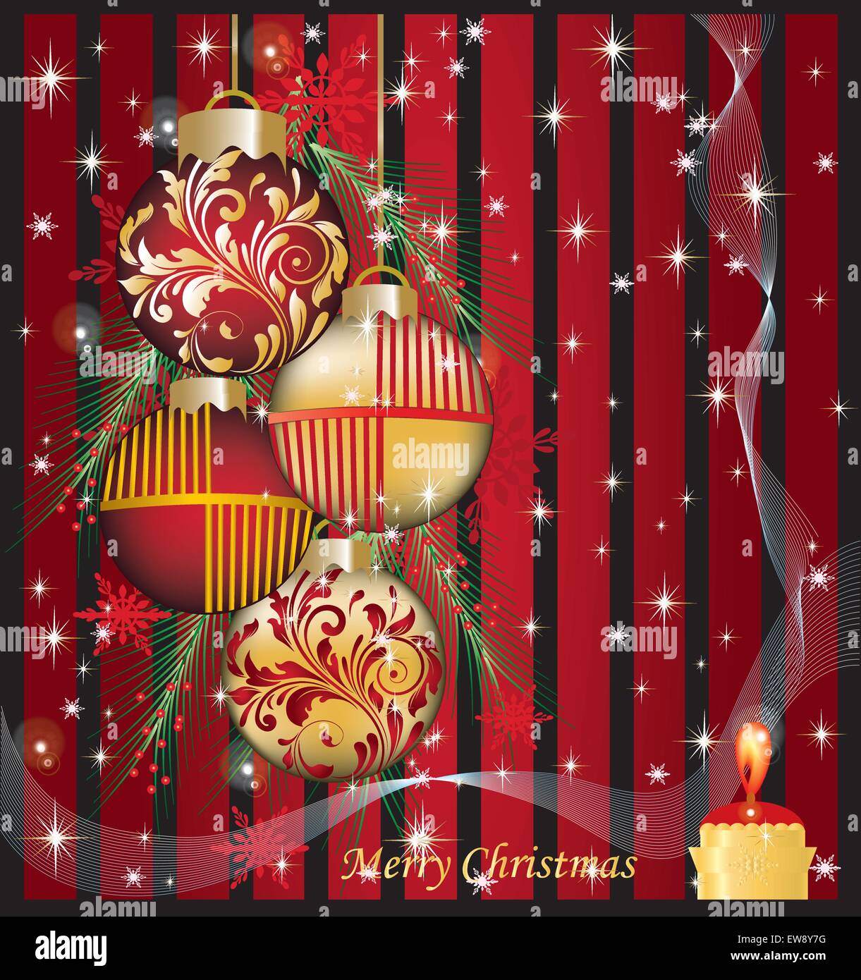 Candle with snowflake motif Stock Vector Images - Alamy