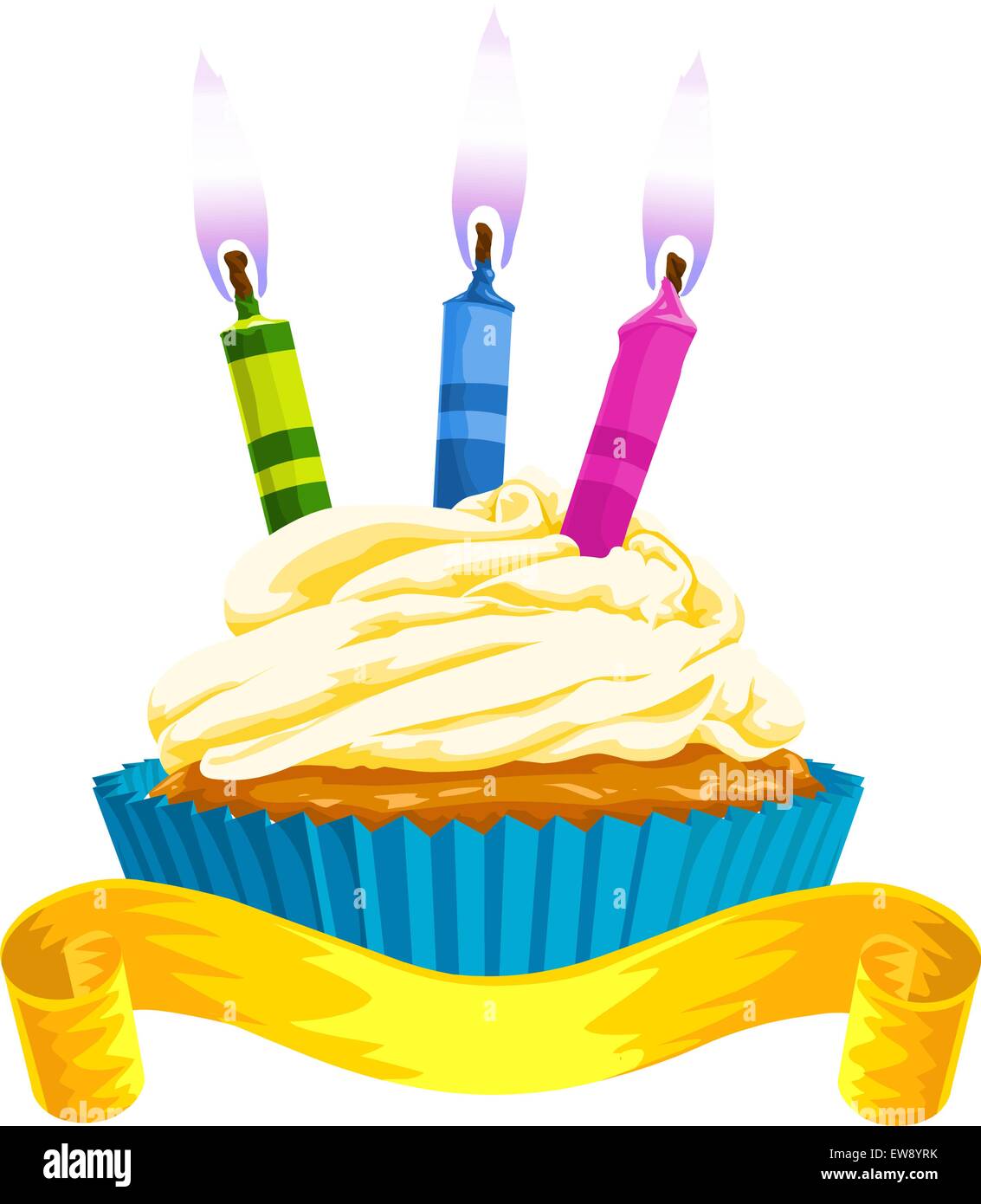Birthday Cupcake With Candle Clipart With Wind