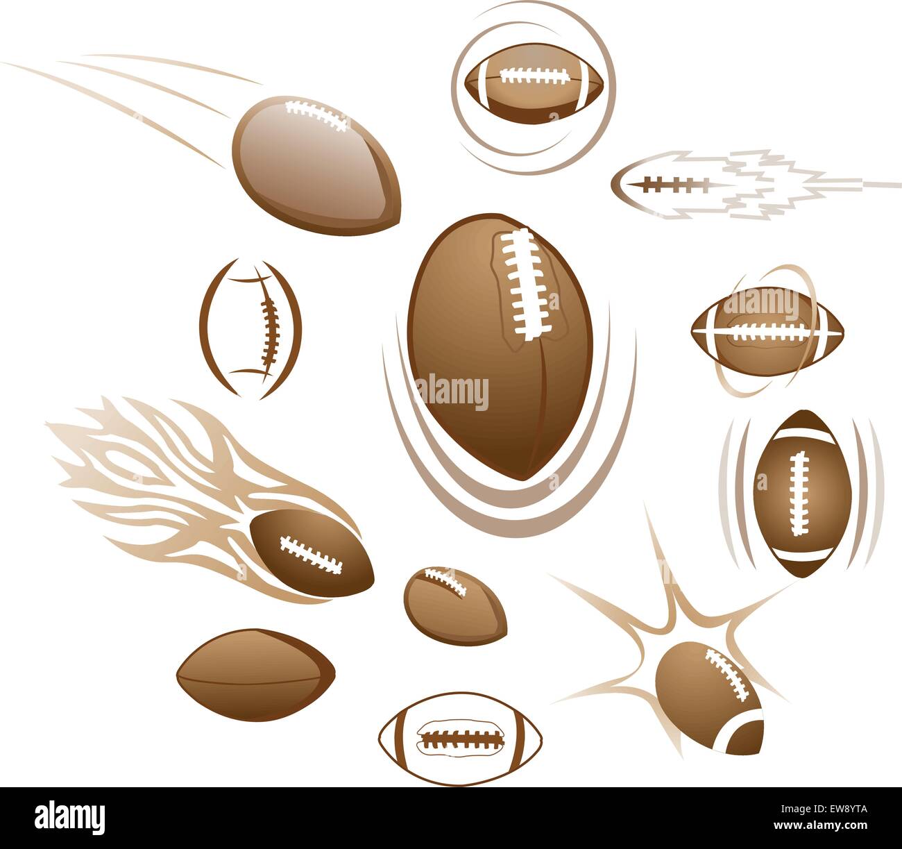 Footballs, moving, vector illustration Stock Vector Image & Art - Alamy