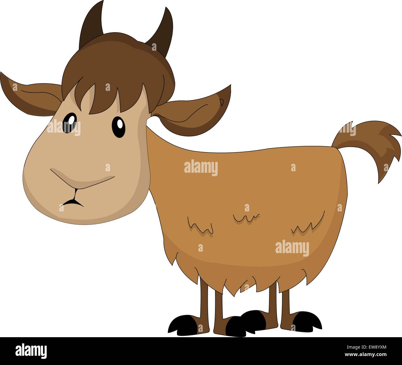 Cute brown goat, vector illustration Stock Vector Image & Art - Alamy