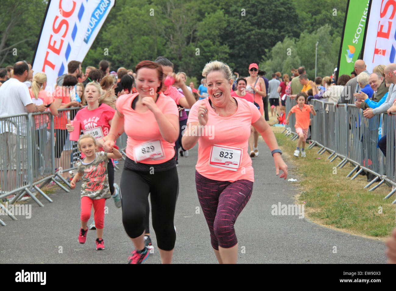 Approaching the finishing line at 'Race for LIfe' women-only charity ...