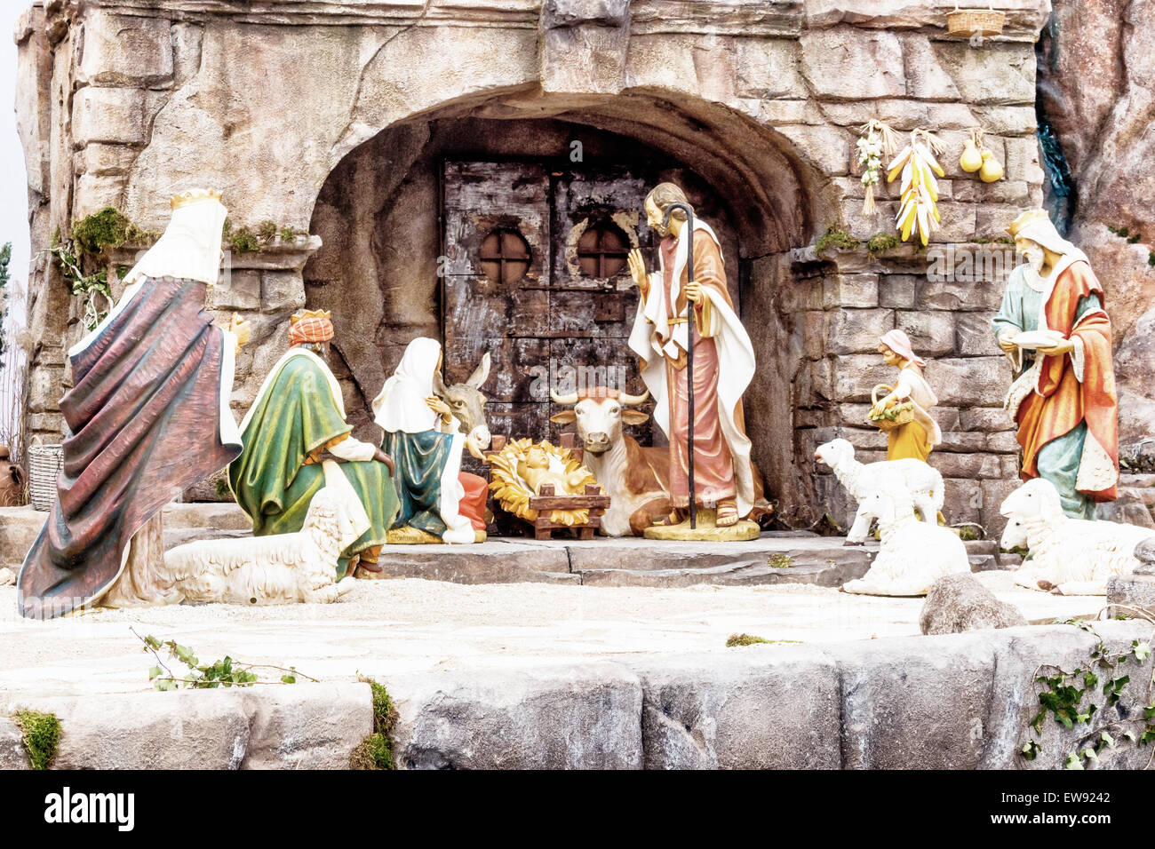 Nativity scene: a crib in Italy Stock Photo - Alamy