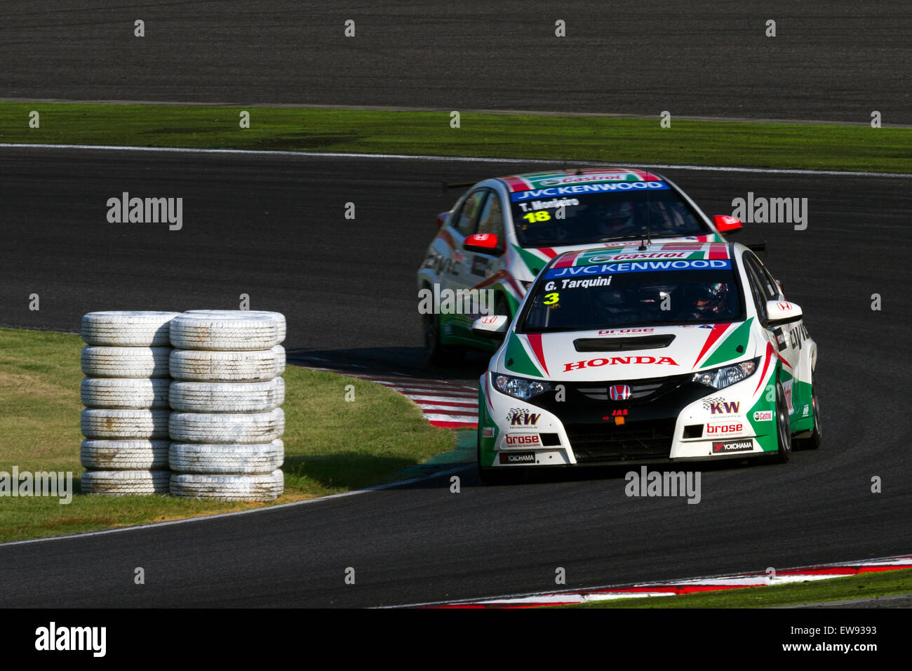 The Honda duo competing in Qualifying 2 at the 2013 WTCC Race of Japan ...