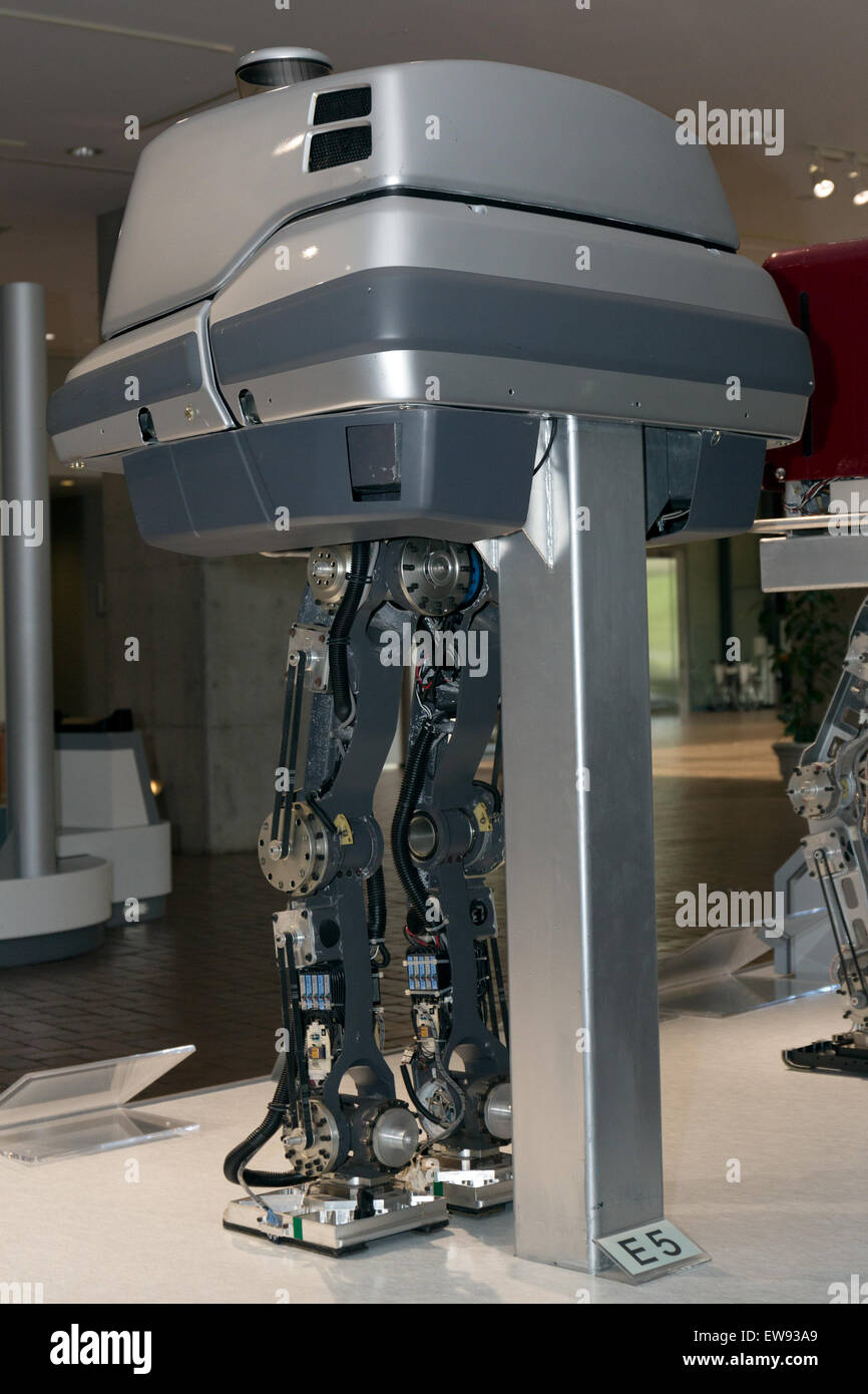 Rear-left view of the Honda E5 robot displayed at the Honda Collection ...