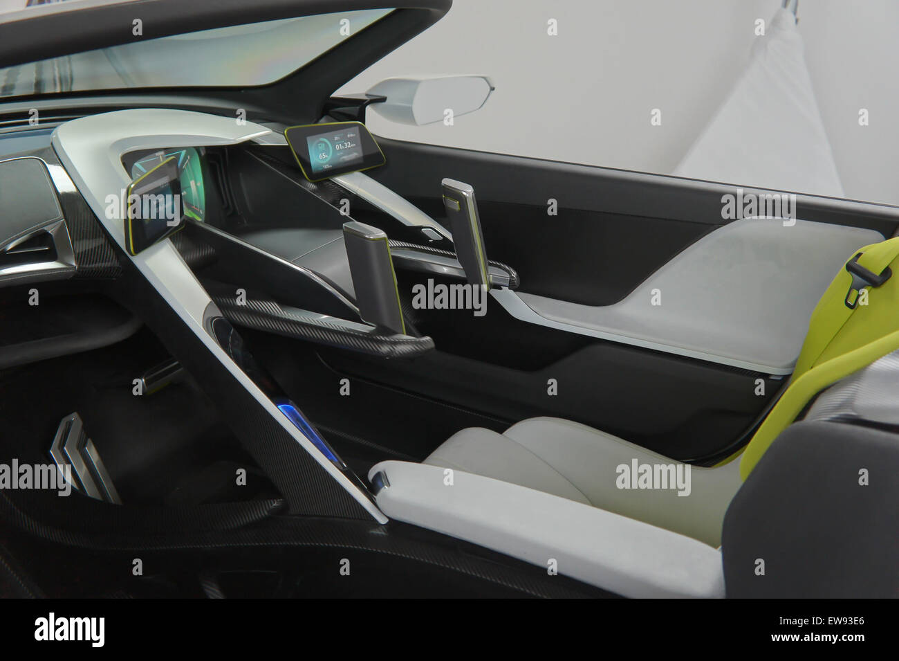 The Honda EV-STER interior, displayed at the 2012 Tokyo Auto Salon ...