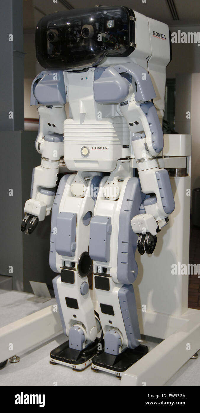 Front view of the Honda P2 humanoid robot displayed at the Honda ...
