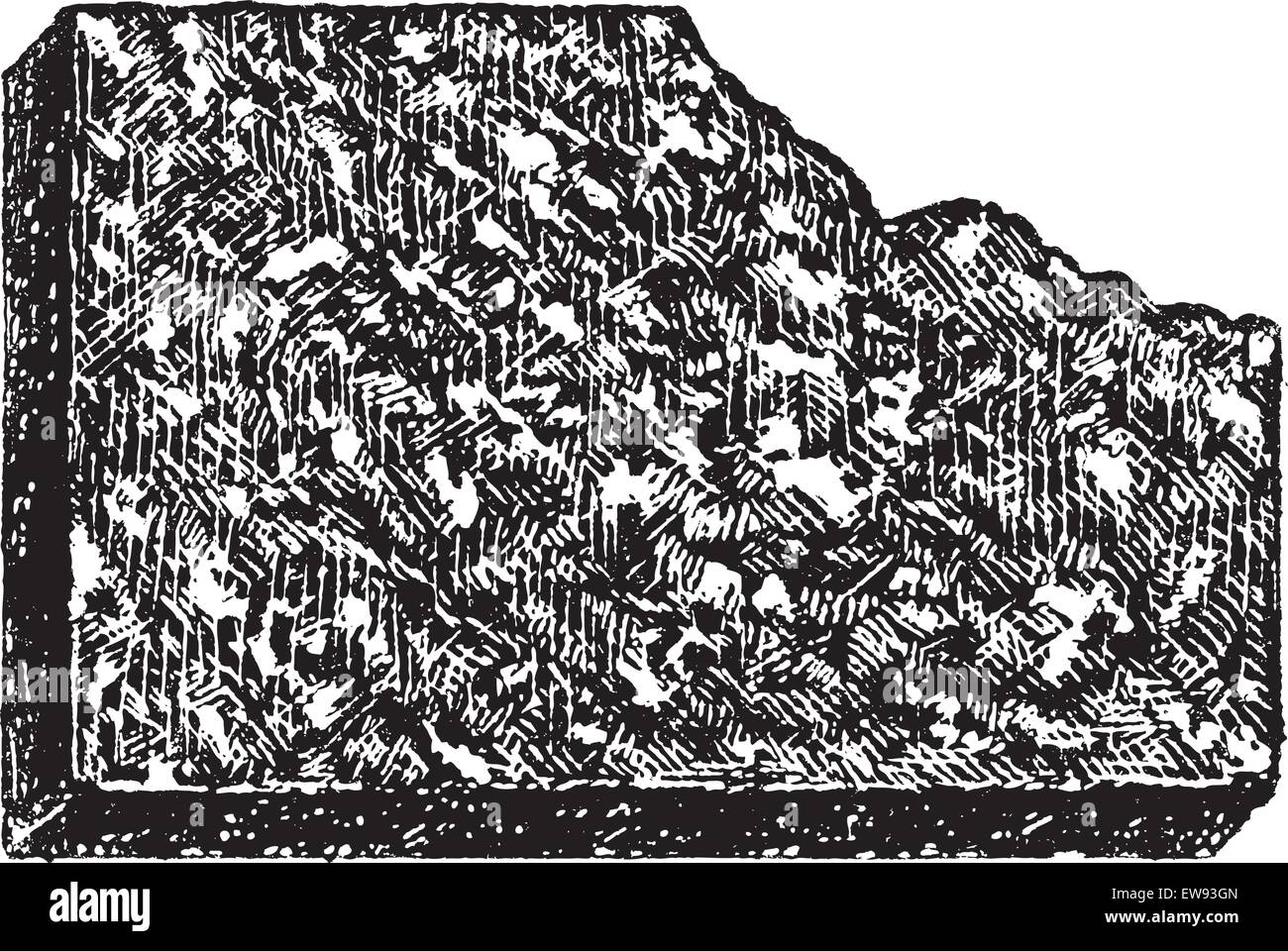 Porphyry, vintage engraved illustration. Porphyry a variety of igneous ...