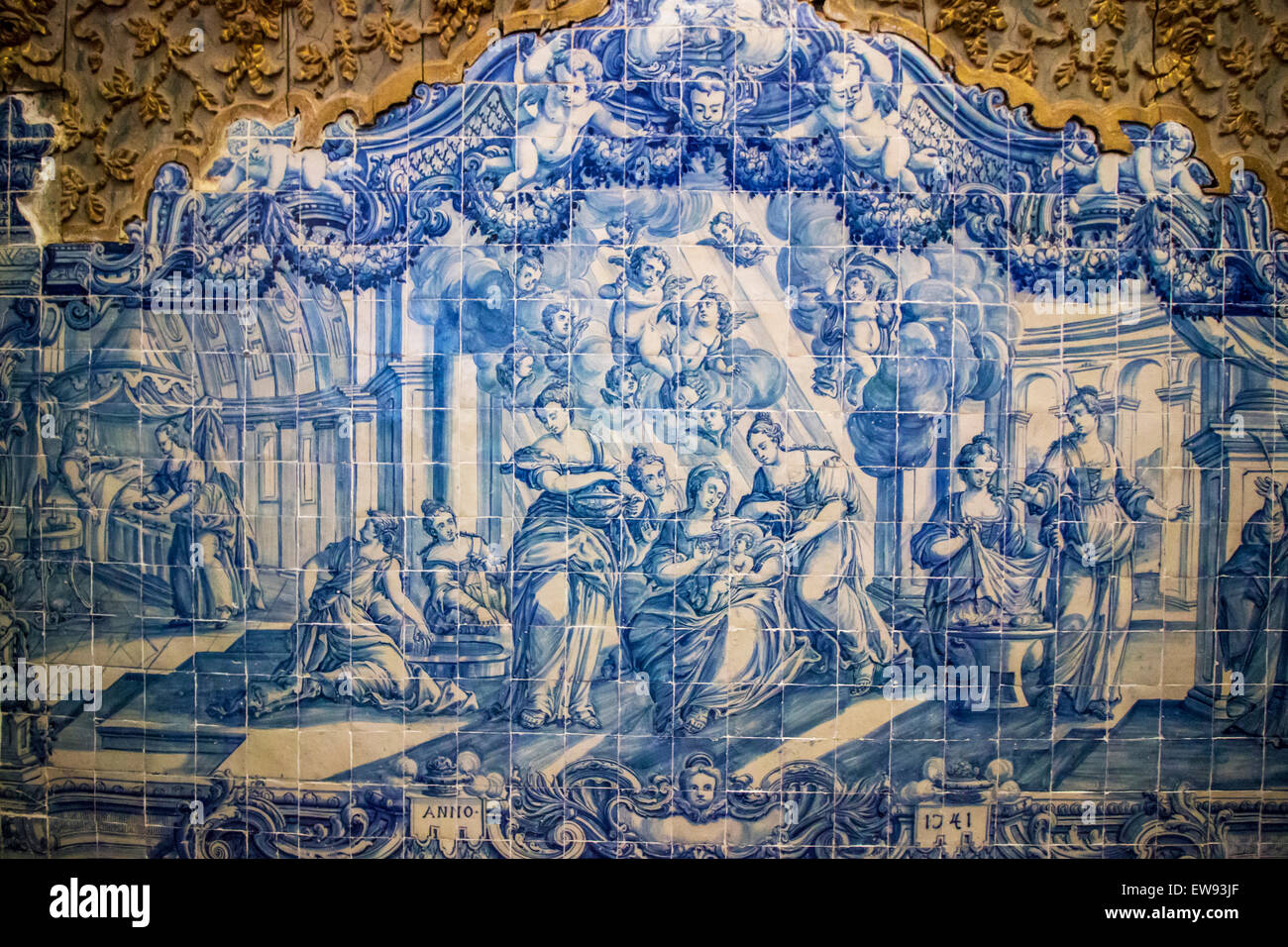 View of the beautiful azulejo details inside the regional museum of ...