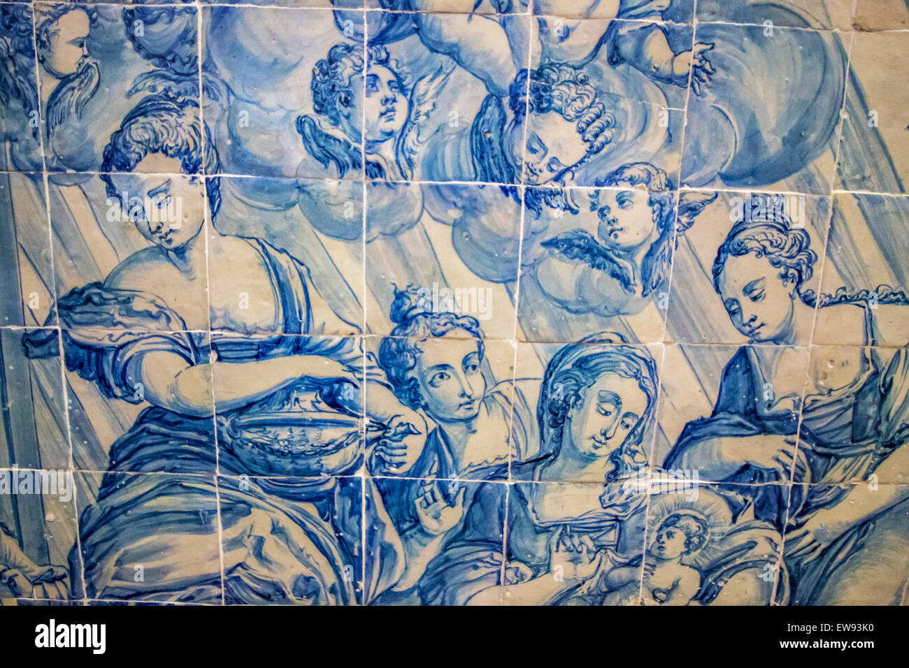 View of the beautiful azulejo details inside the regional museum of ...