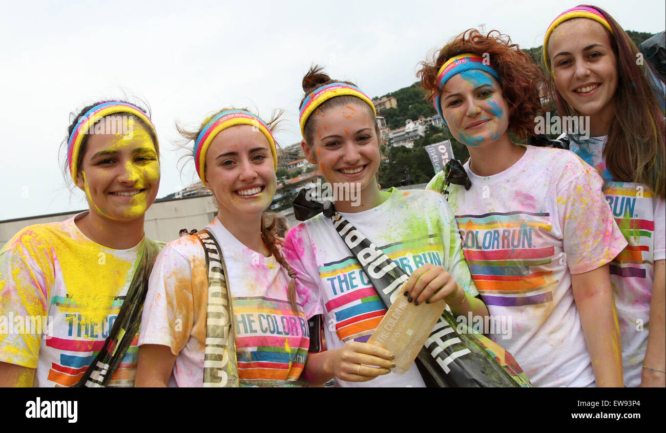 Trieste, Italy. 20th June, 2015. A group of girls wearing the official ...