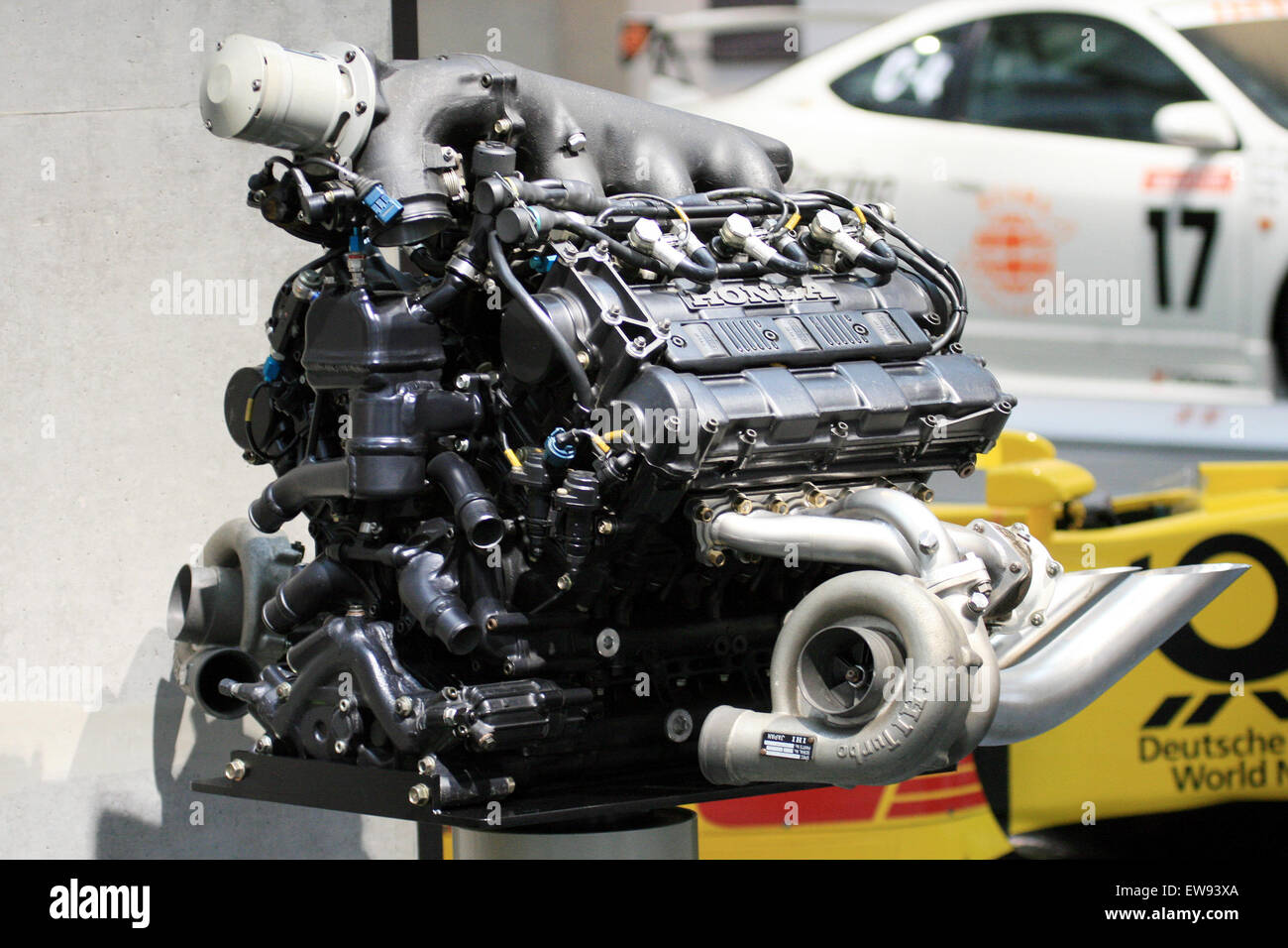 The Honda RA168E engine, displayed at the Honda Collection Hall, a ...