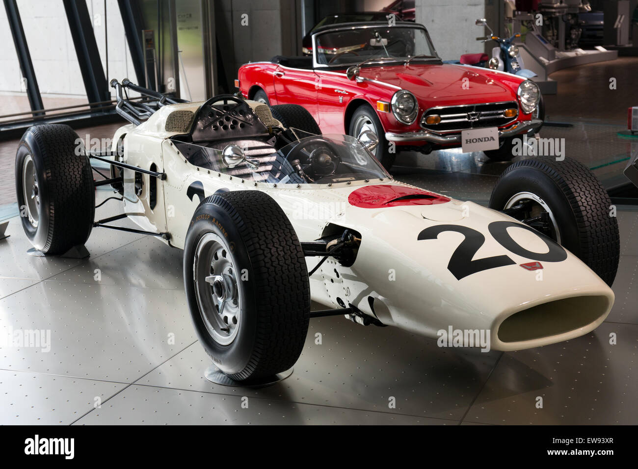 The front-right view of the Honda RA271, displayed at the Honda ...