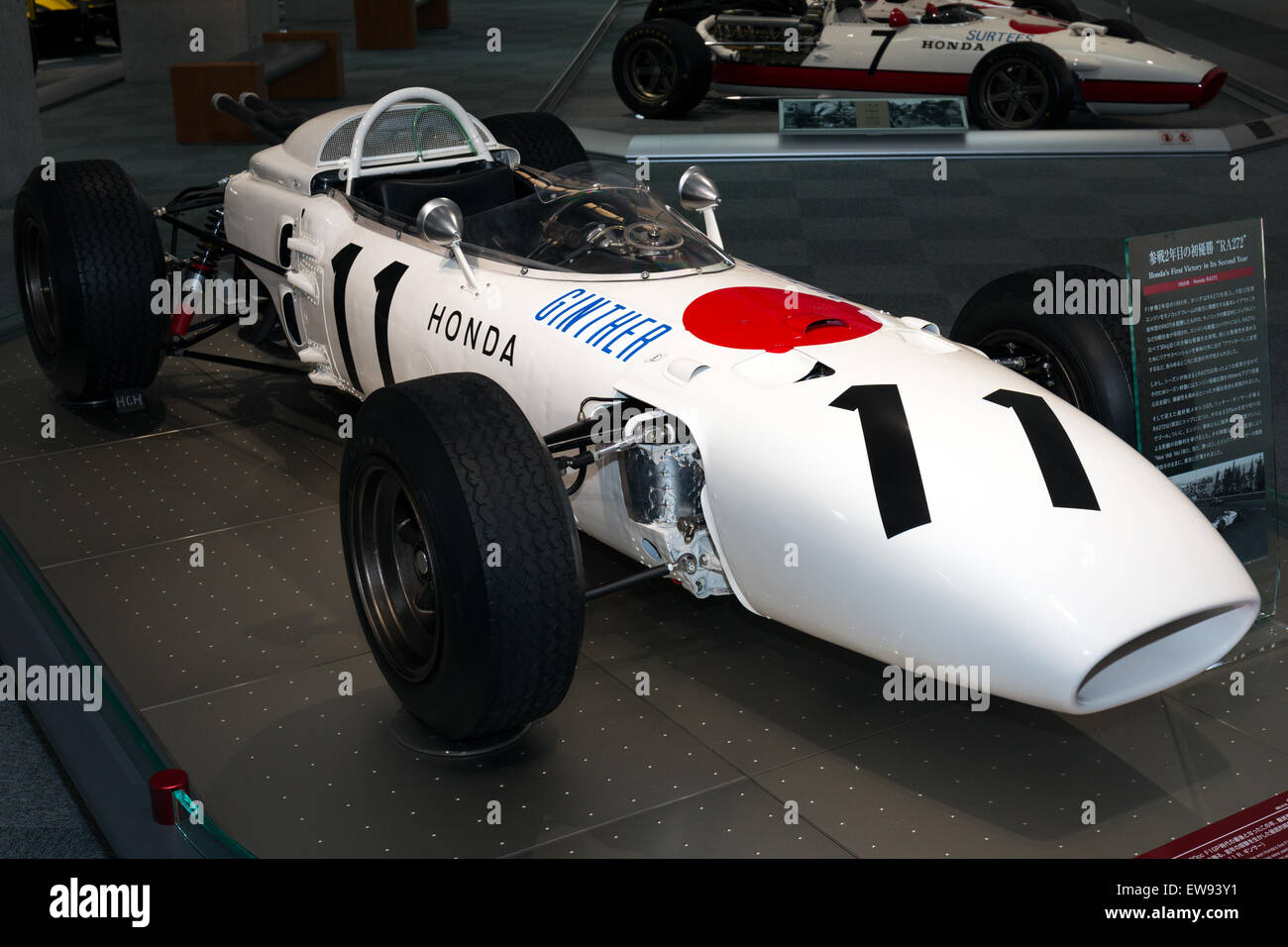 The front-right view of the Honda RA272, displayed at the Honda ...