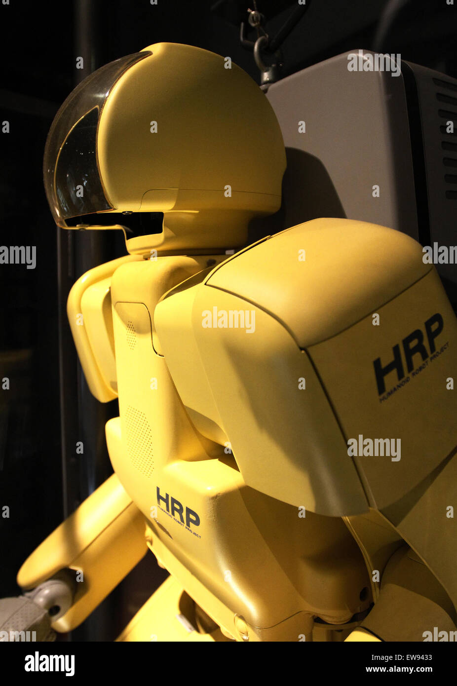 The side view of the HRP-1 humanoid robot, displayed at the Science ...