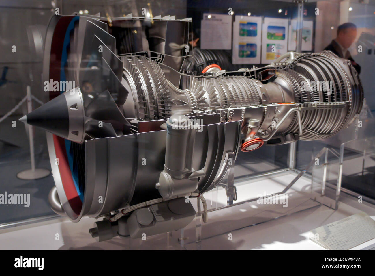The cutaway model of the IAE V2500 engine, displayed at The Sky and ...