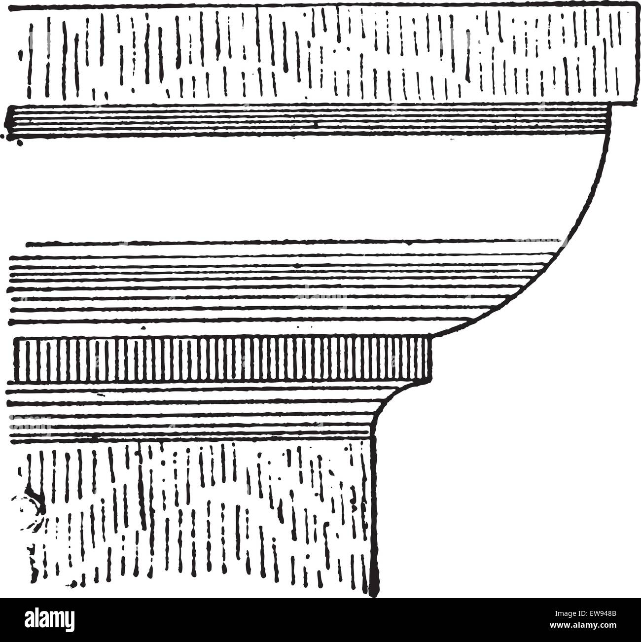 Quadrant, in Architecture, vintage engraved illustration. Dictionary of ...