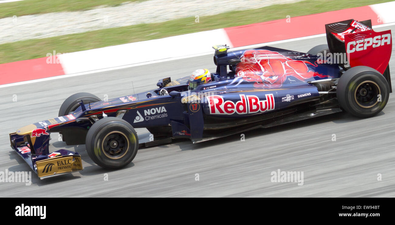 Jean-Éric Vergne in FP2 at the 2012 Malaysian Grand Prix, testing his ...
