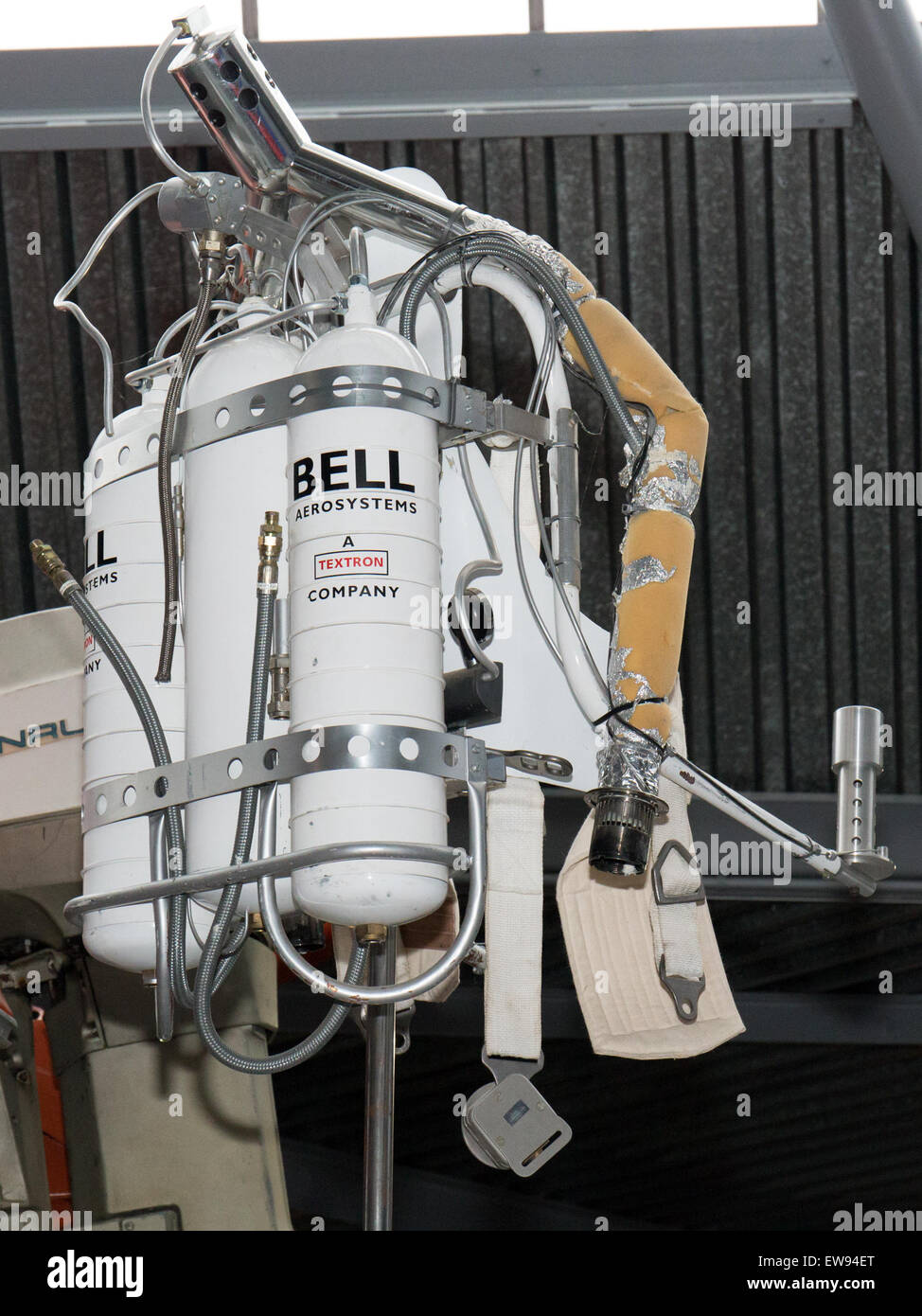 The jet pack from the movie *Thunderball*, displayed at the National ...