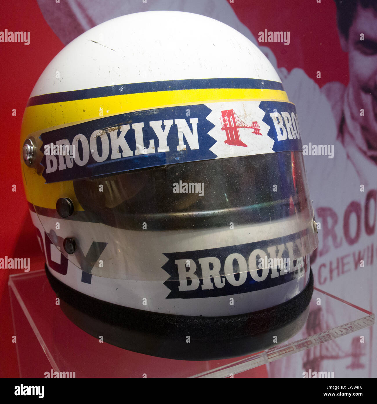Jody Scheckter's helmet exhibited at Museo Ferrari in Maranello, Italy ...