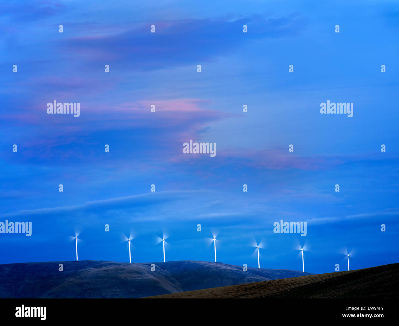 Windmills in Sherman County near the Columbia River Gorge, Oregon Stock ...