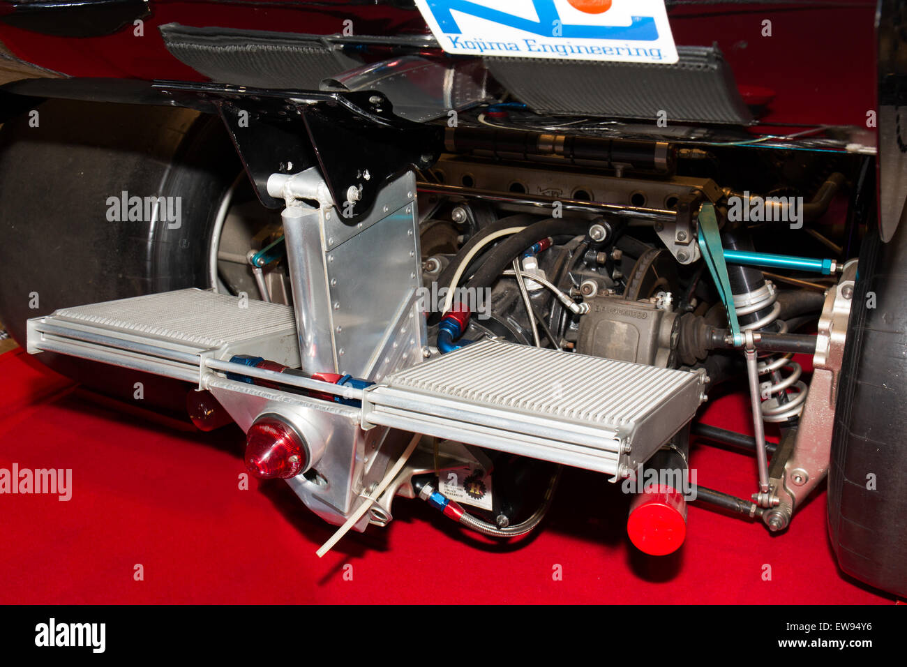 Close-up of the oil cooler on the Kojima KE007 Formula One car ...