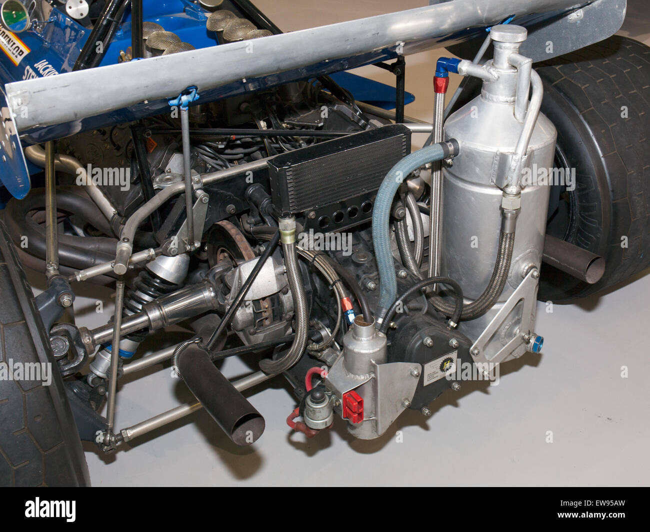 The rear oil tank of the March 701 (Tyrrell) displayed at the Heritage ...