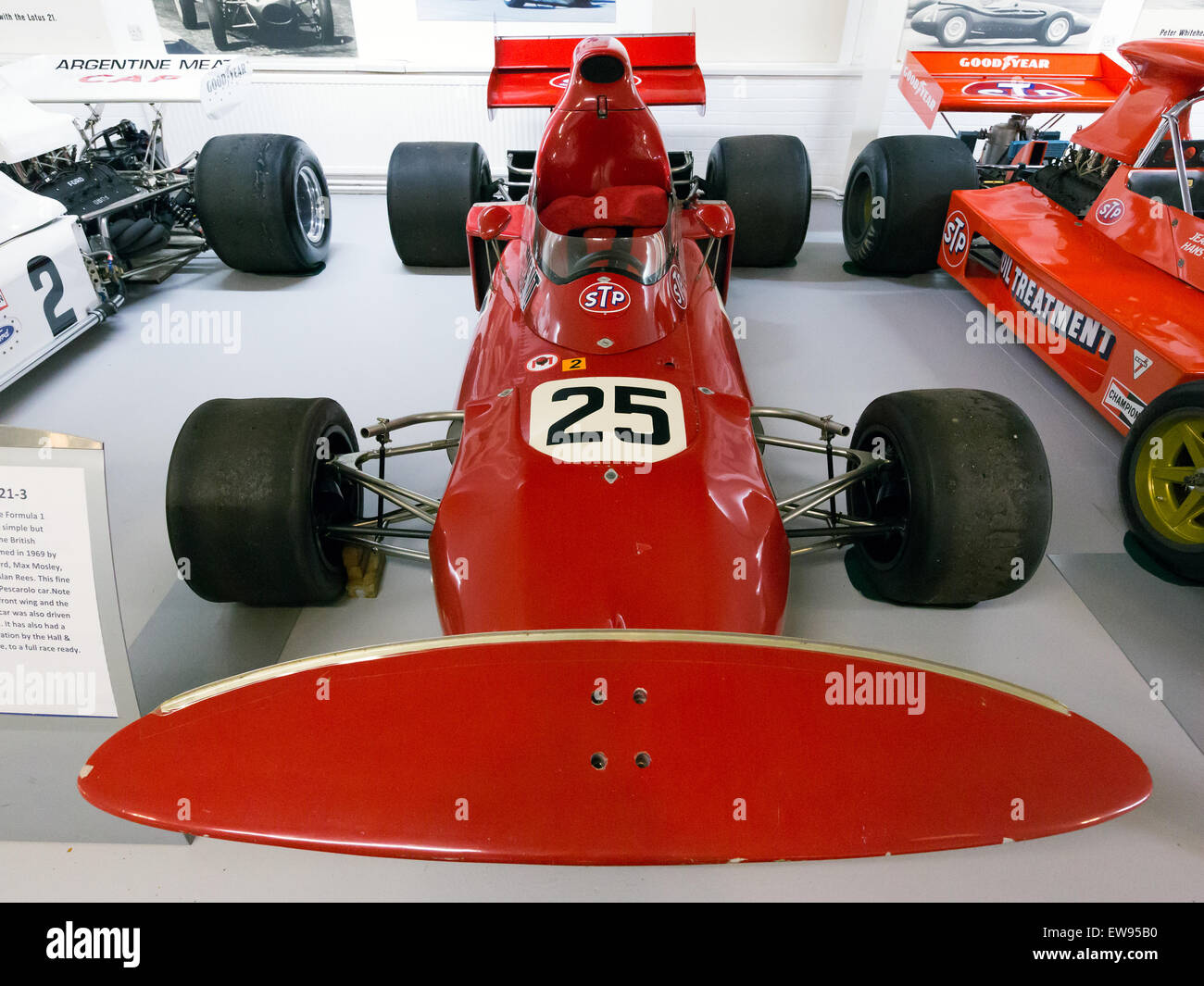The front view of the March 711, displayed at the Donington Grand Prix ...
