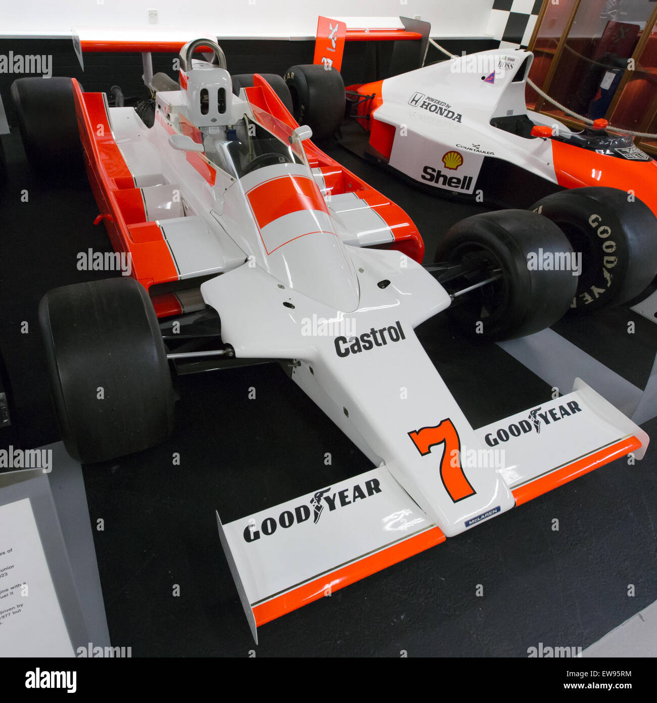 The McLaren M28, displayed at the Donington Grand Prix Collection, a ...
