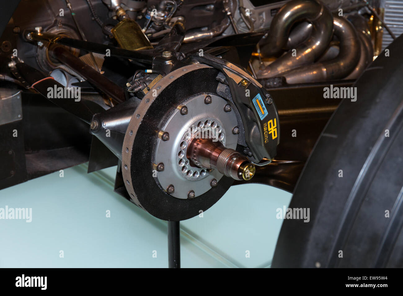 An exploded view of the rear brake assembly of the McLaren MP4-14 ...