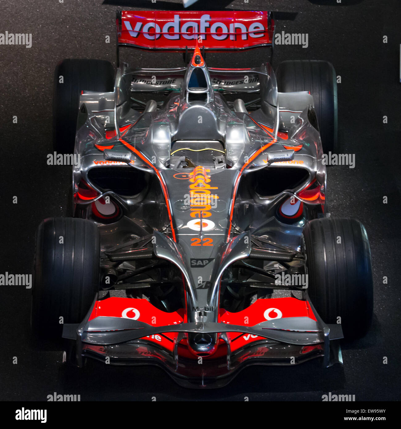 The McLaren MP4-23, displayed at the Mercedes-Benz Museum, the car that ...