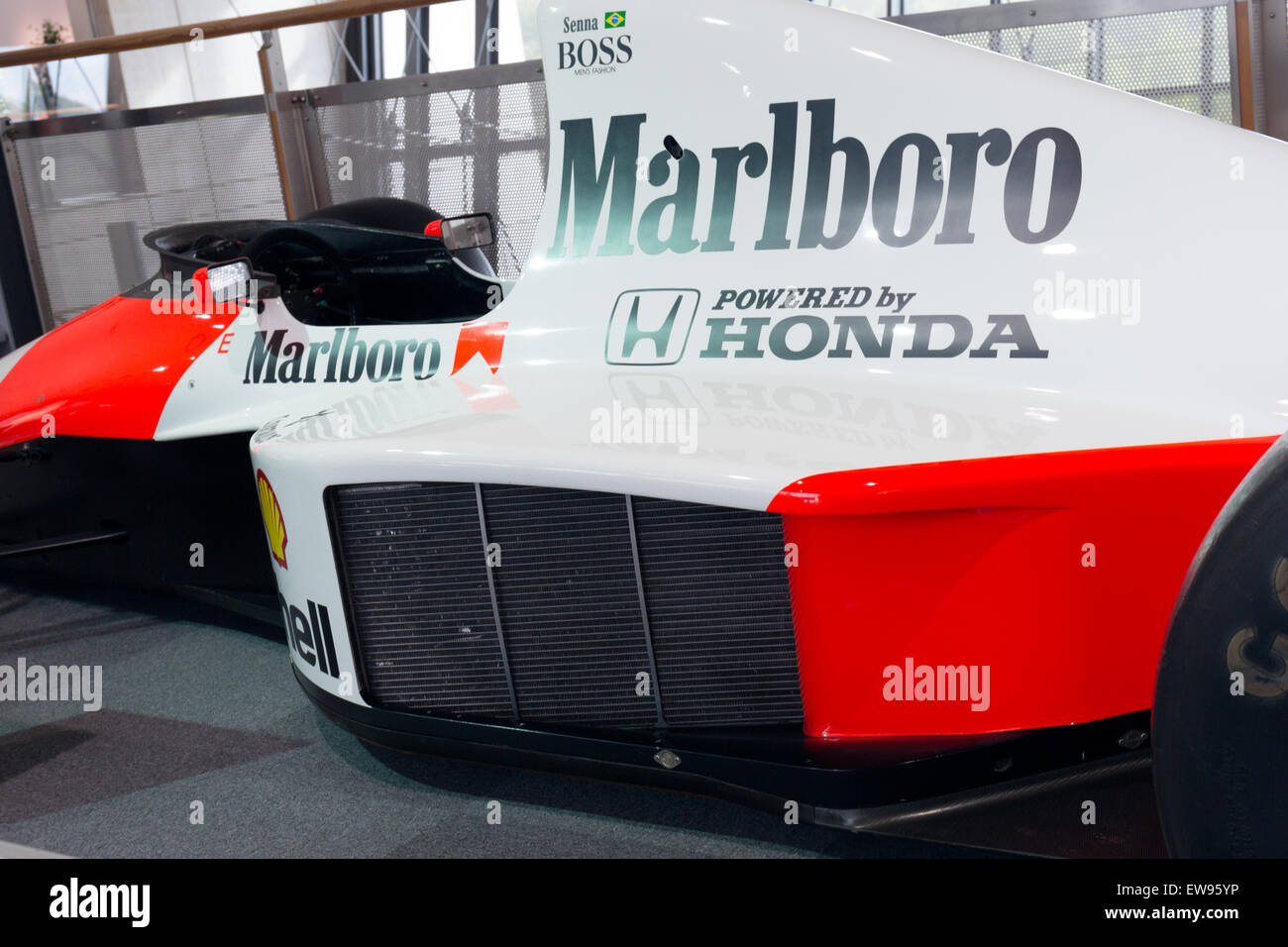 Side pod of the 1990 McLaren MP4/5B Formula One car, driven by Ayrton ...