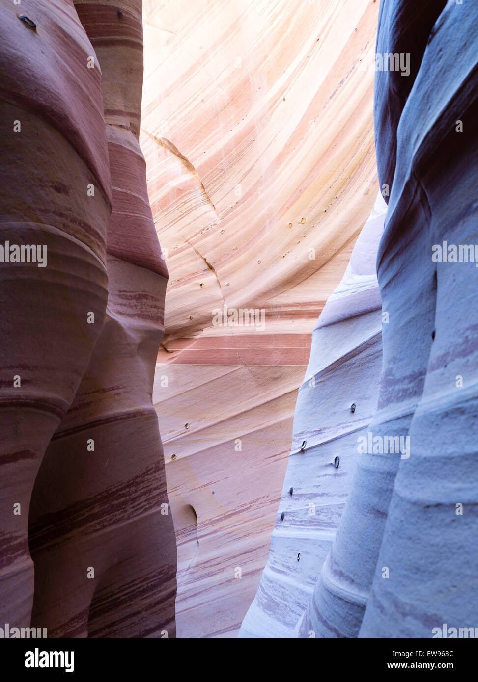 View of the sidewall of Zebra Slot Canyon, along Harris Wash, Grand ...