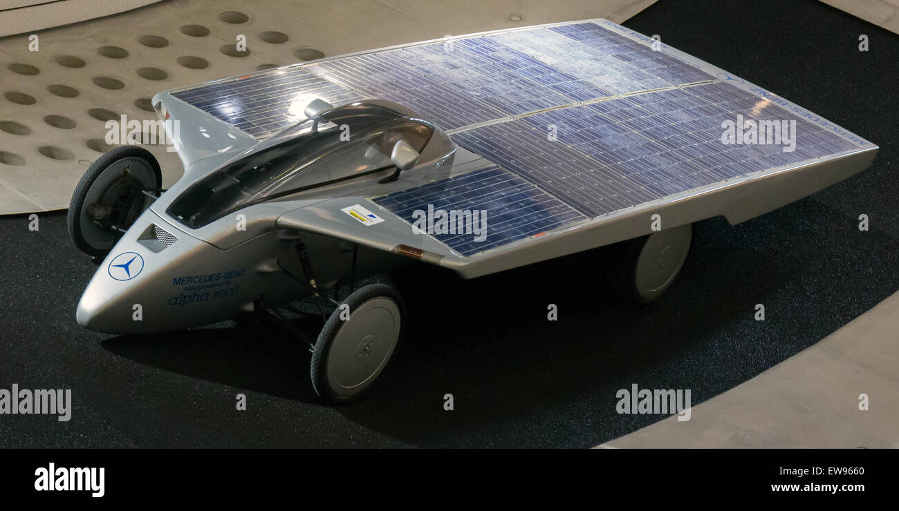 The Mercedes-Benz Alpha-Real Tour de Sol, displayed at the Mercedes ...