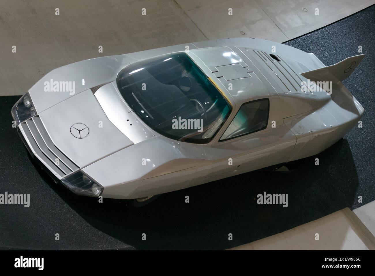The Mercedes-Benz C111-III, displayed at the Mercedes-Benz Museum, an ...