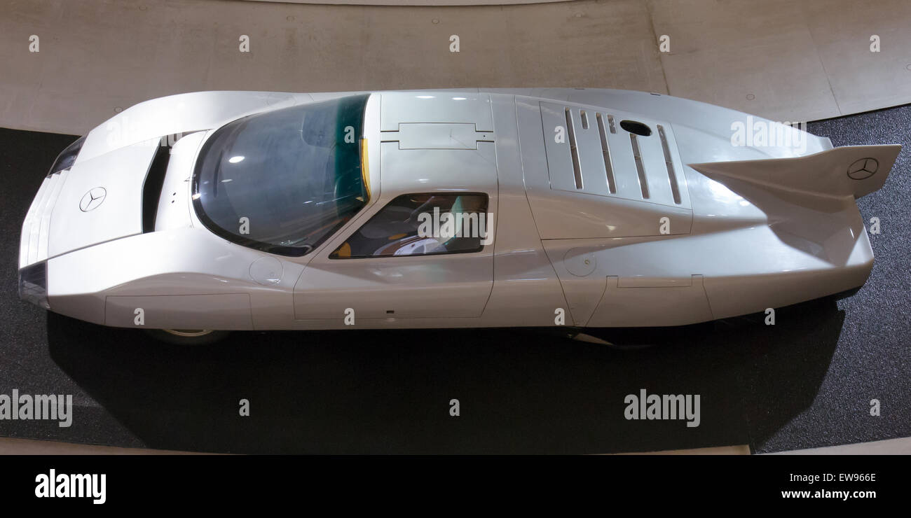 The Mercedes-Benz C111-III, displayed at the Mercedes-Benz Museum, an ...