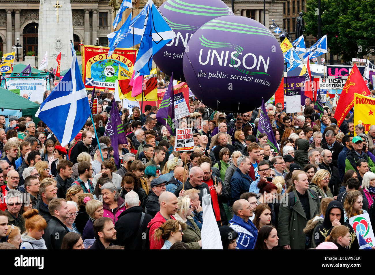 Glasgow, UK. 20th June, 2015. More than 2000 people attended an anti ...