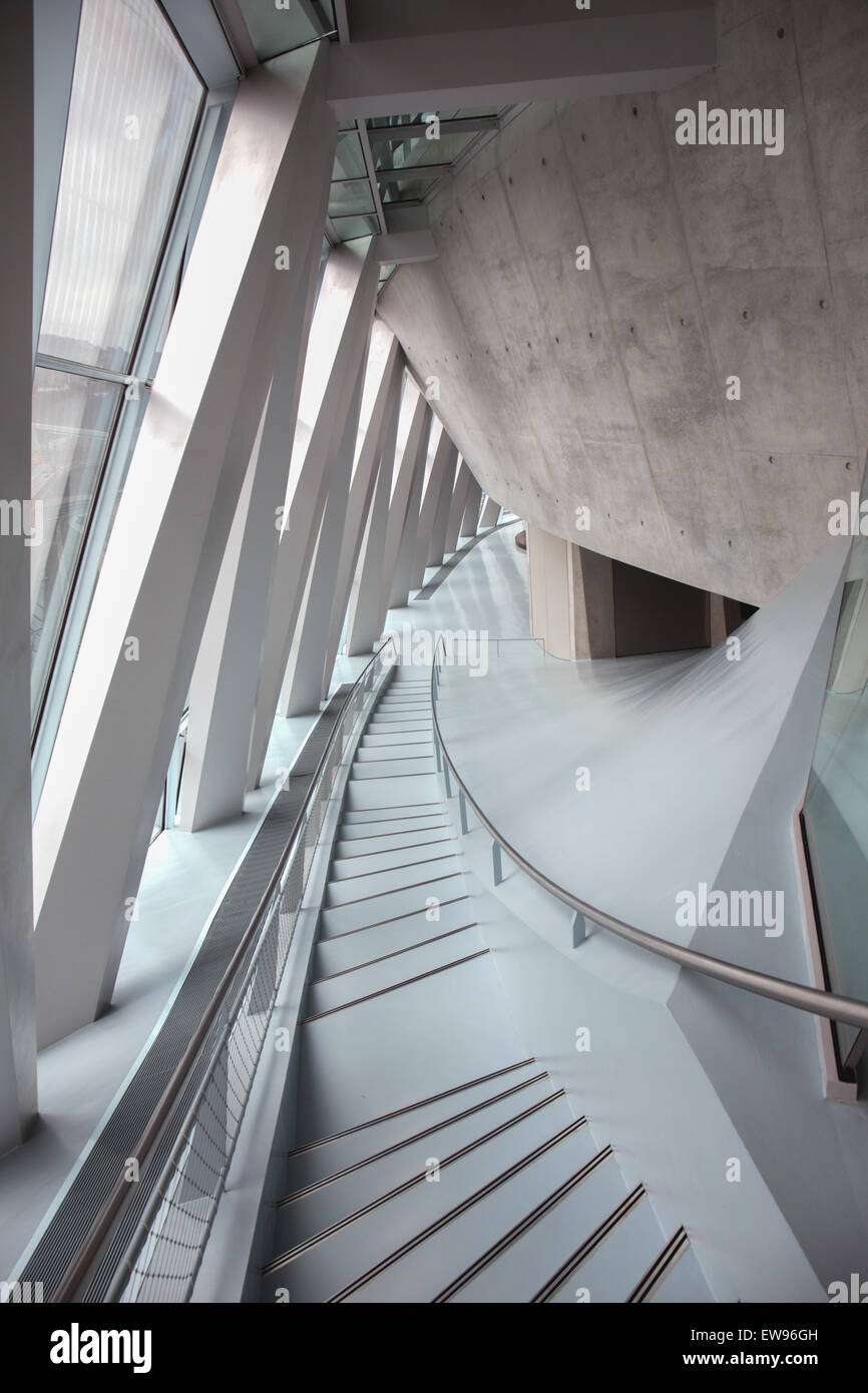 The interior of the Mercedes-Benz Museum, captured in March 2013 ...