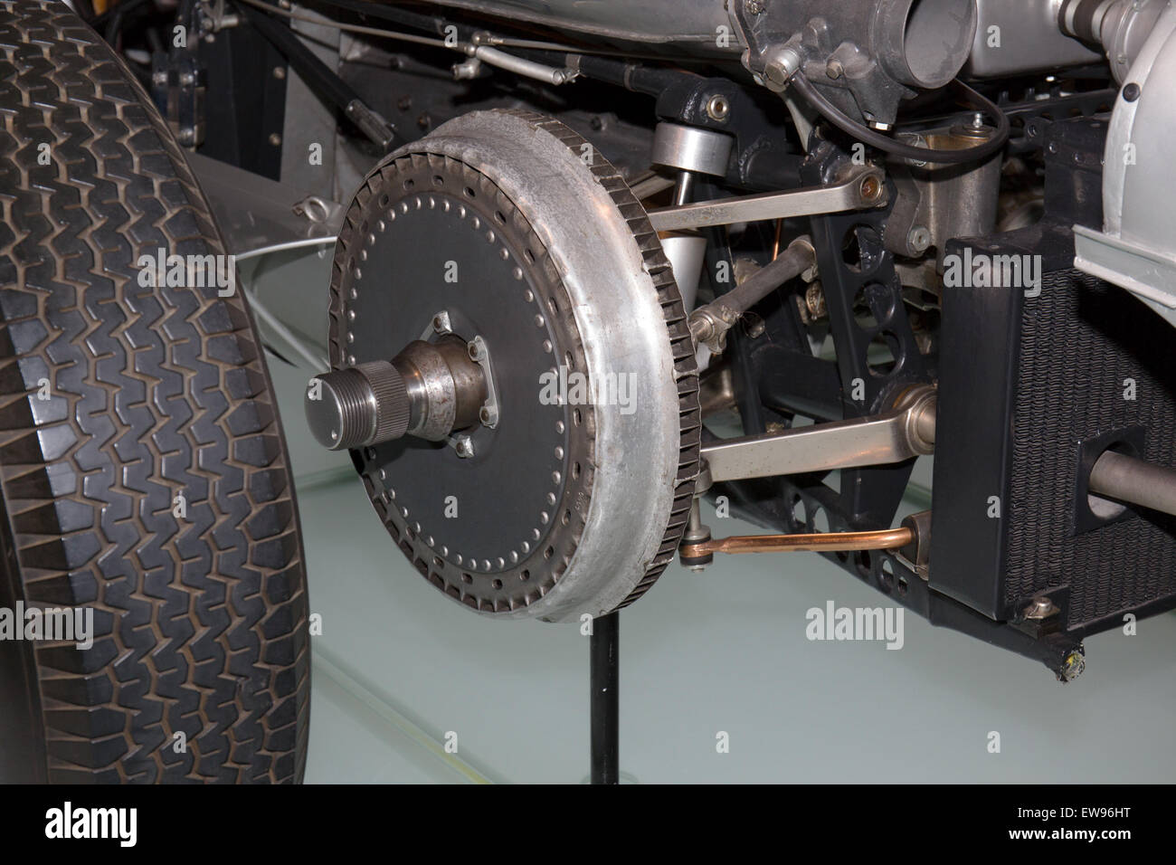The Mercedes-Benz W196R front brake in exploded view, displayed at the ...