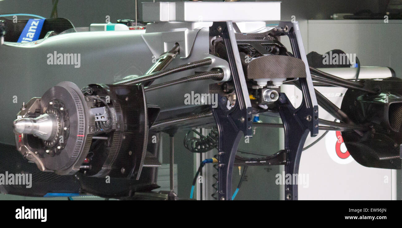 The front suspension of the Mercedes F1 W03, photographed at the 2012 ...