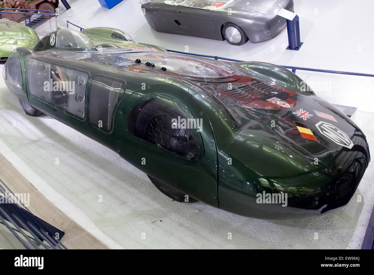 The front-right view of the transparent MG EX135, displayed at the ...