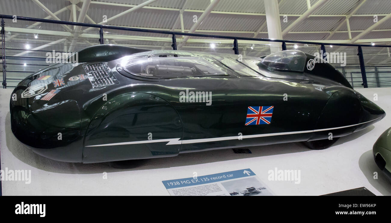 The side view of the MG EX135, displayed at the Heritage Motor Centre ...