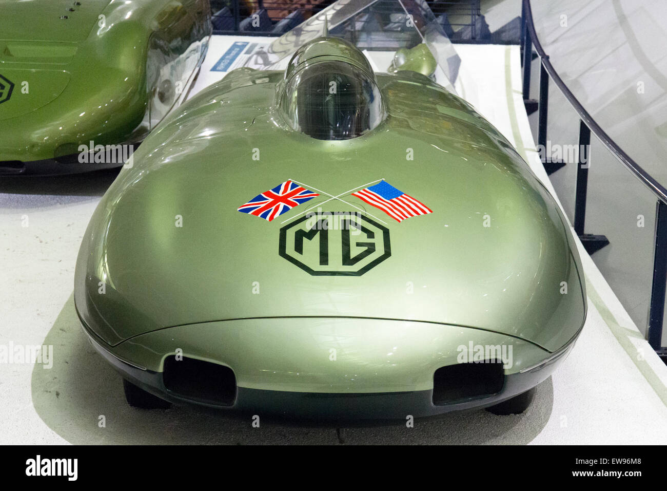 The front view of the MG EX181, displayed at the Heritage Motor Centre ...