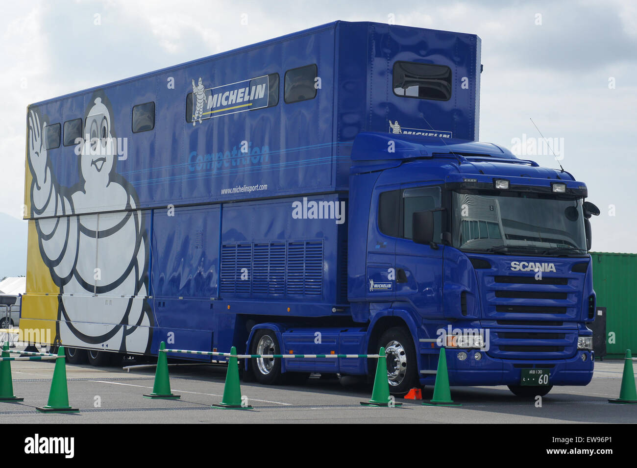The right view of the Michelin transporter at the 2012 WEC Fuji event highlights the tire brand ...