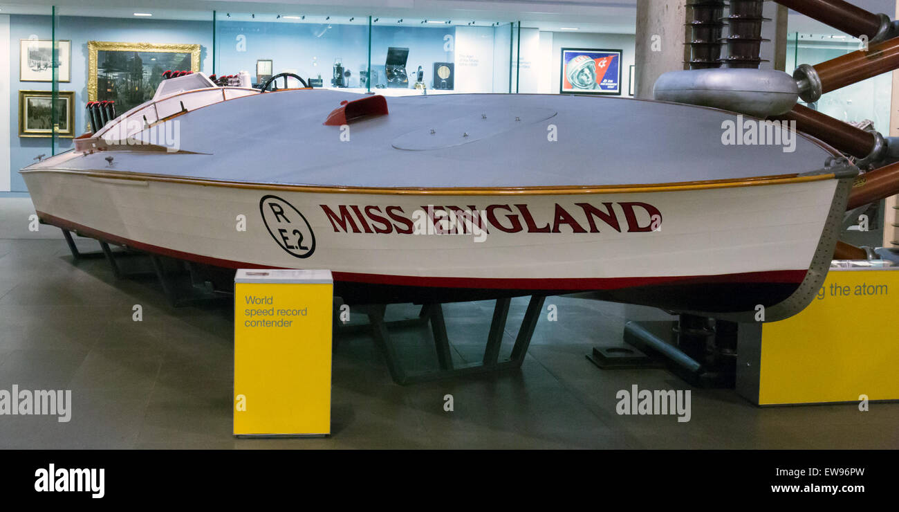 Front-right view of the 'Miss England I' speedboat displayed at the ...