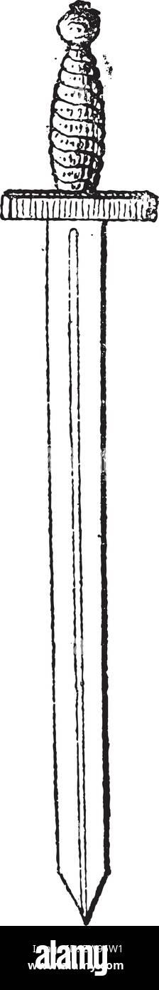 Spatha sword, vintage engraved illustration. Dictionary of words and ...