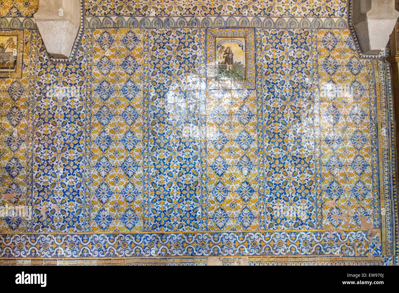 View of the beautiful azulejo details inside the regional museum of ...