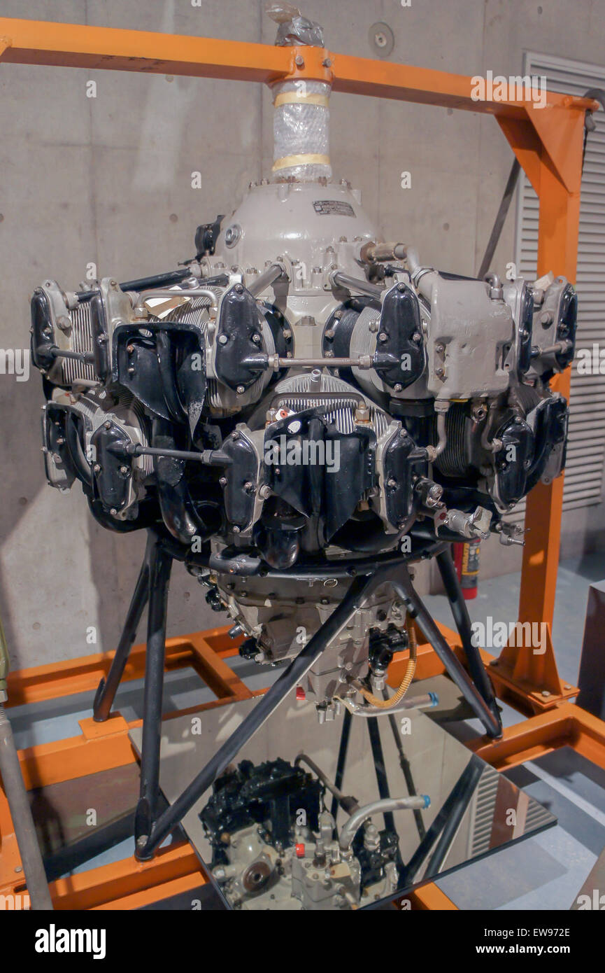 The Nakajima Sakae Ha-115 Model 21 engine, displayed at The Sky and ...